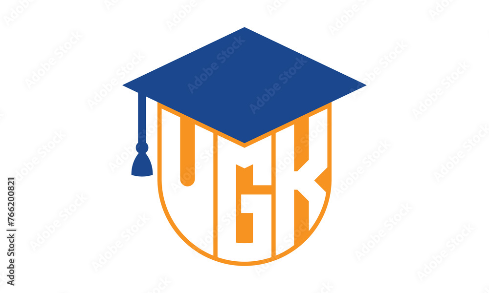 UGK initial letter academic logo design vector template. school college ...