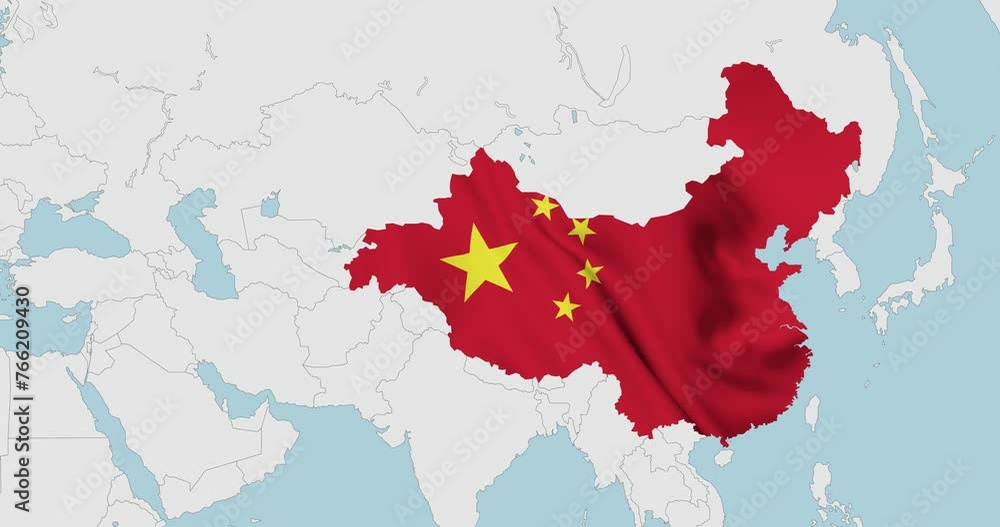 Vidéo Stock Map of Asia with China indicated by the colors of the ...