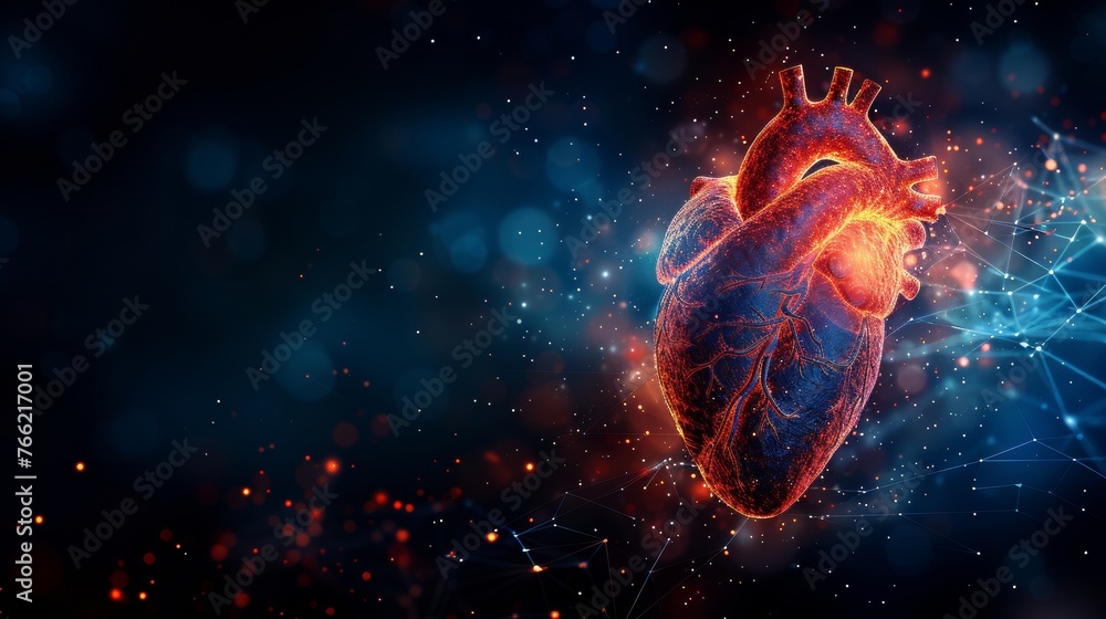 A modern illustration of the cardiovascular system. An isolated modern ...