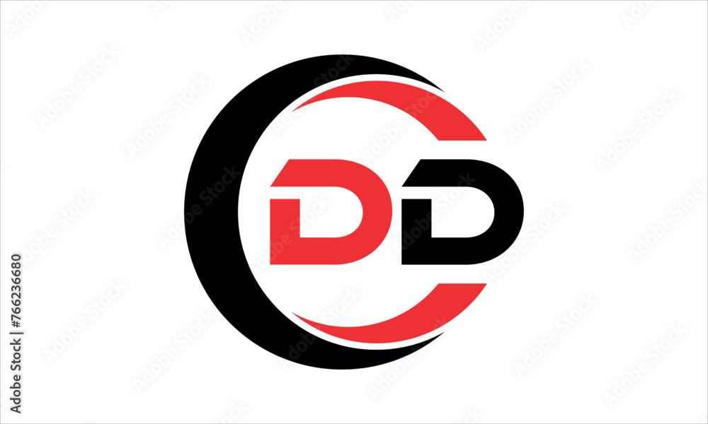 DD initial letter circle icon gaming logo design vector template ...