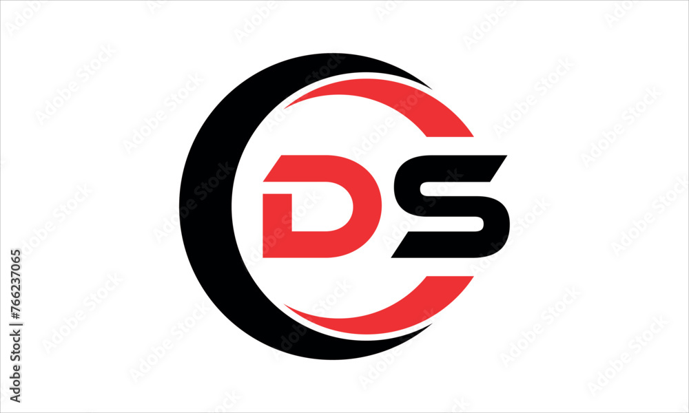 DS initial letter circle icon gaming logo design vector template ...