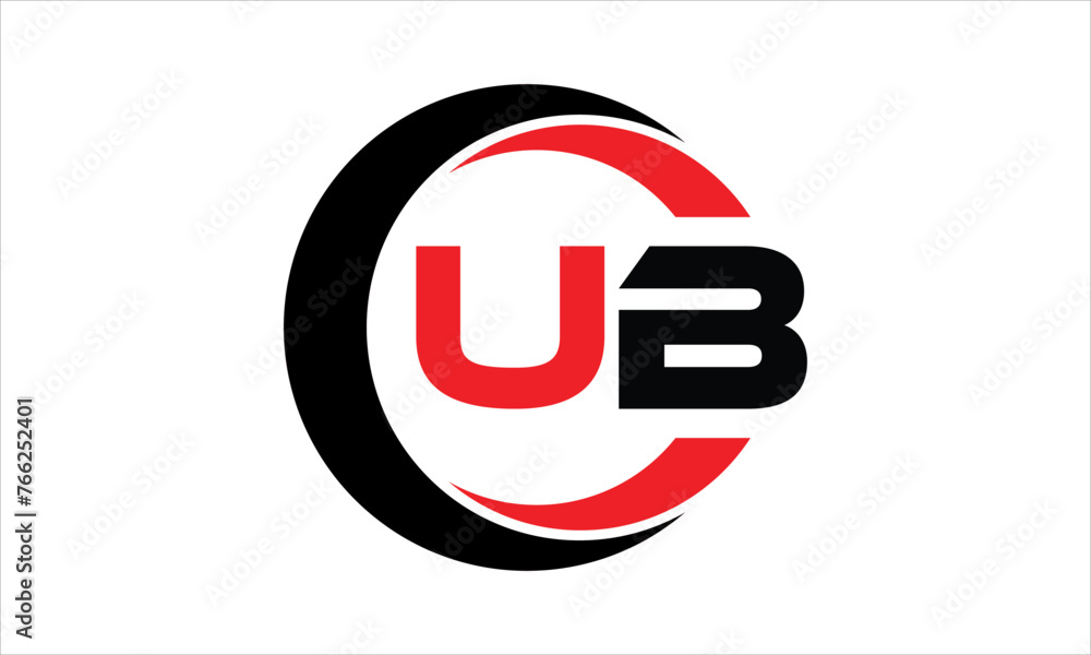 UB initial letter circle icon gaming logo design vector template ...