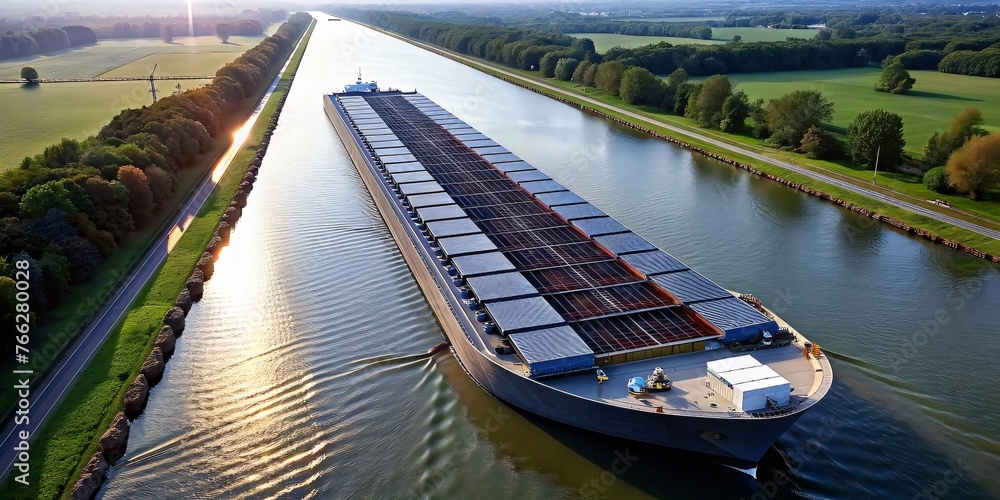inland waterway ships with solar panels to charge with solar energy ...