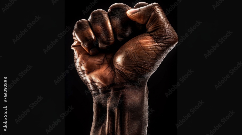 Black Clenched fist raised up, black lives matter, blackout tuesday ...