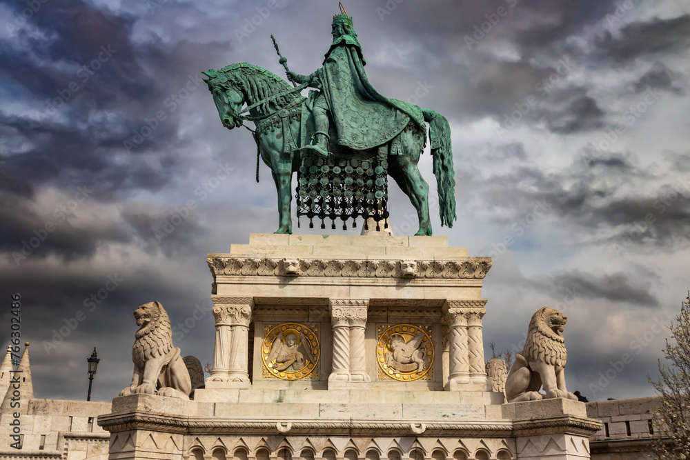 Fisherman's Bastion in Budapest (hungarian: Halszbstya), structure with ...