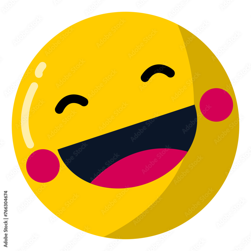 Emoji happy emoticon vector illustration facial expression yellow face ...