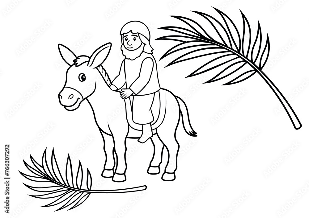 Palmsonntag - Ausmalbild für Kinder zu Ostern und Palmsonntag ...