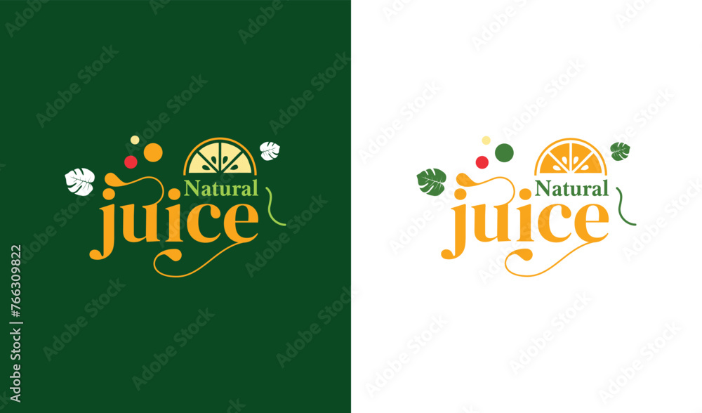 Natural Fruit juice logo design, fresh natural drink logo design ...