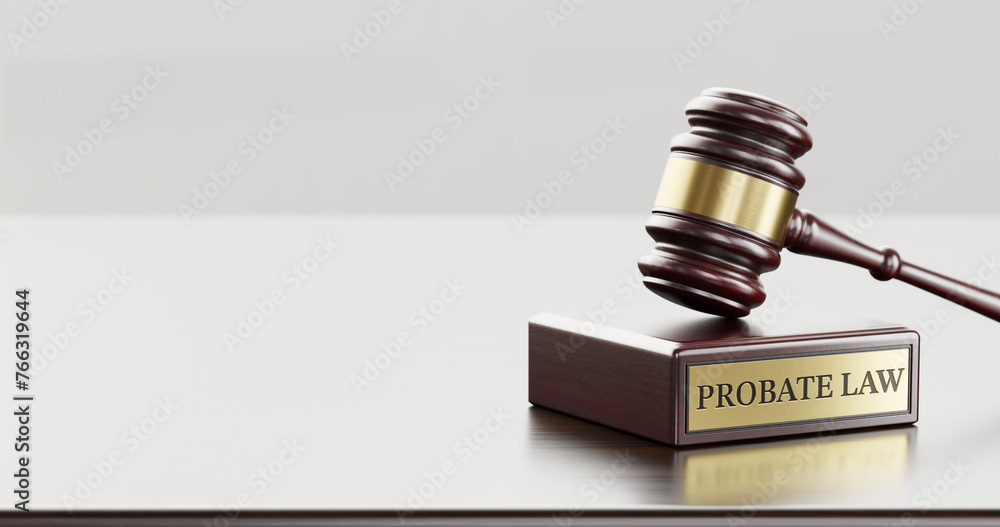 Probate law: Judge's Gavel as a symbol of legal system and wooden stand ...