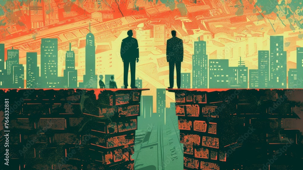 Character vector art symbolizing the widening gap between the rich and ...