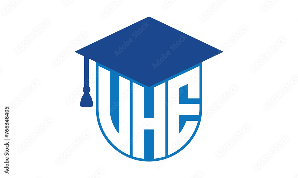 VHE initial letter academic logo design vector template. school college ...
