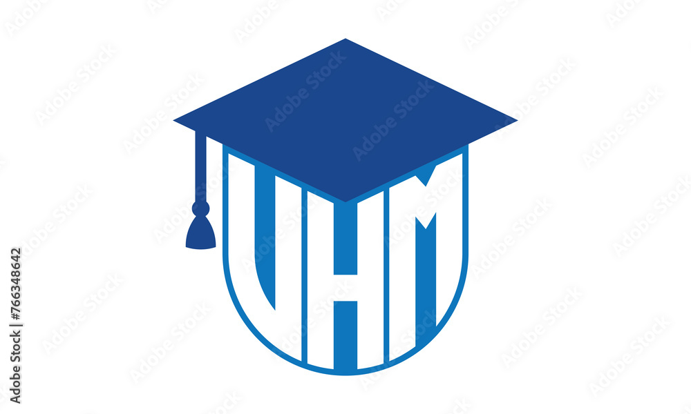 VHM initial letter academic logo design vector template. school college ...