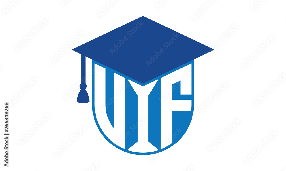 VIF initial letter academic logo design vector template. school college ...