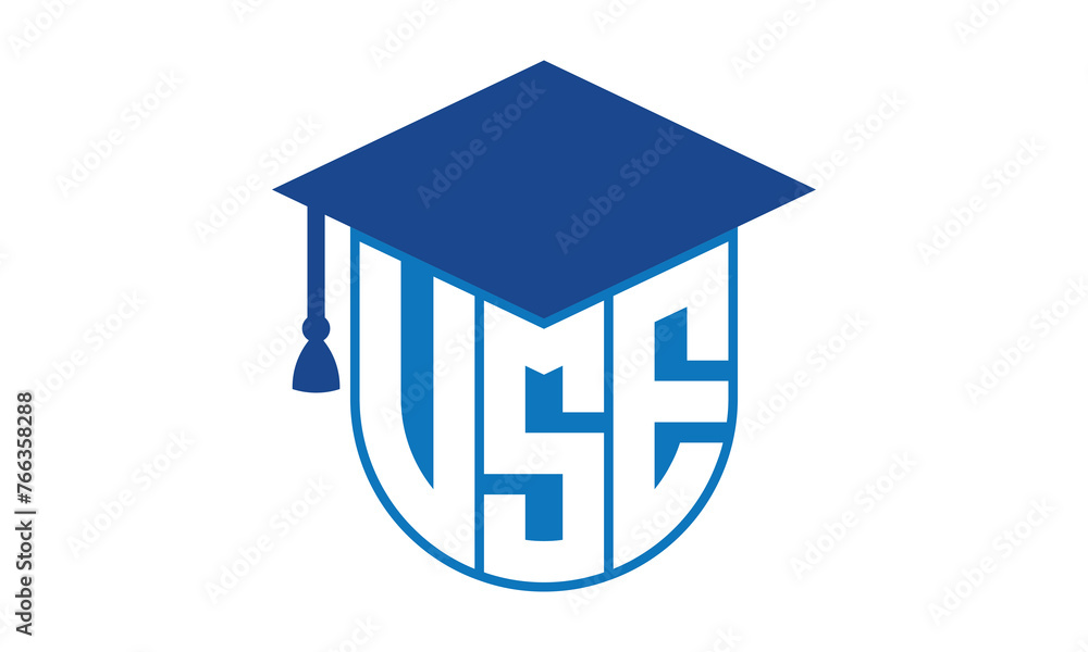VSE initial letter academic logo design vector template. school college ...