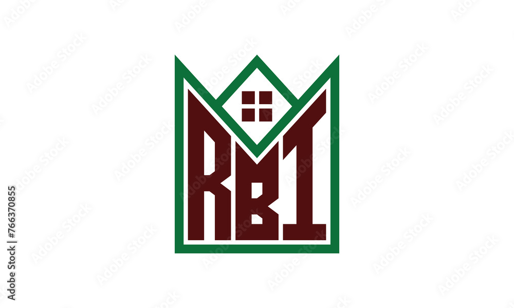 RBI initial letter builders real estate logo design vector ...