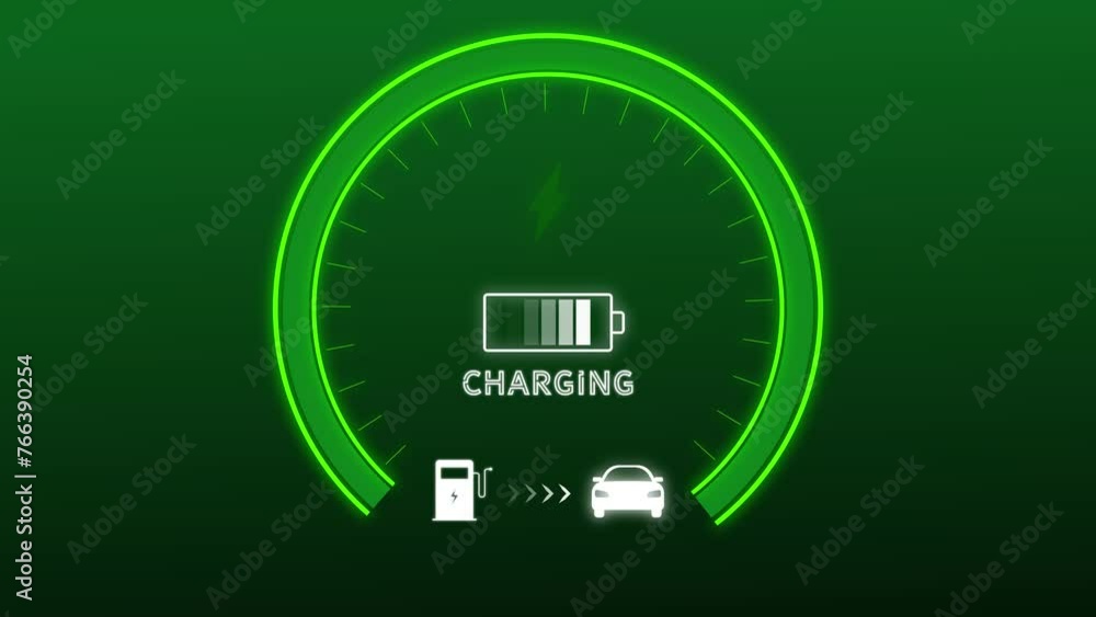 Transportation with an electric dashboard display. Witness the charging ...