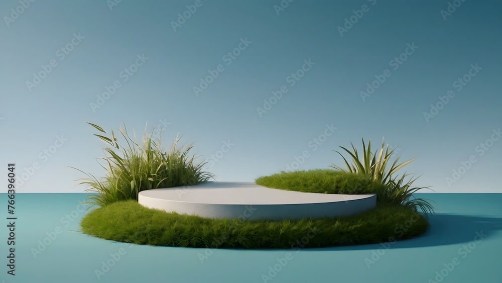 Grass 3D ground land green field earth garden soil isolated background ...