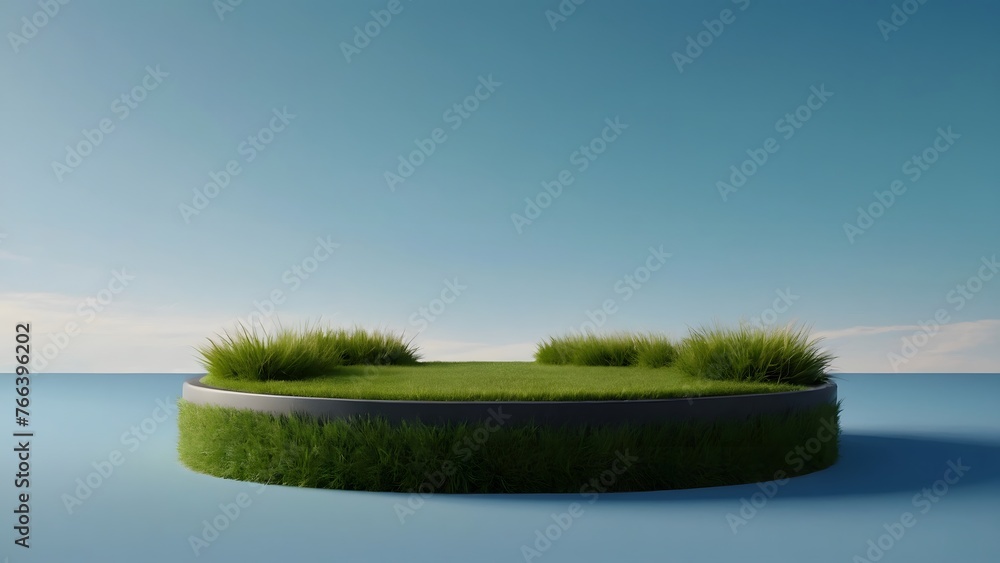 Grass 3D ground land green field earth garden soil isolated background ...