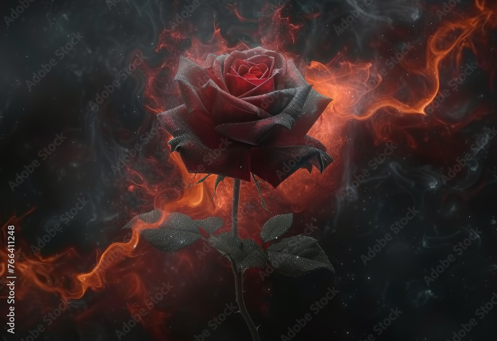 black and red rose in flame wallpaper the black rose wallpapers ...