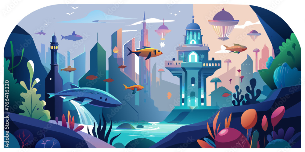 Bioluminescent Underwater City: Explore the Mysteries of Ocean ...