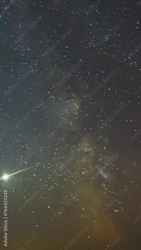 Night Starry Sky With Glowing Stars. Bright Glow Of Planets Saturn and ...