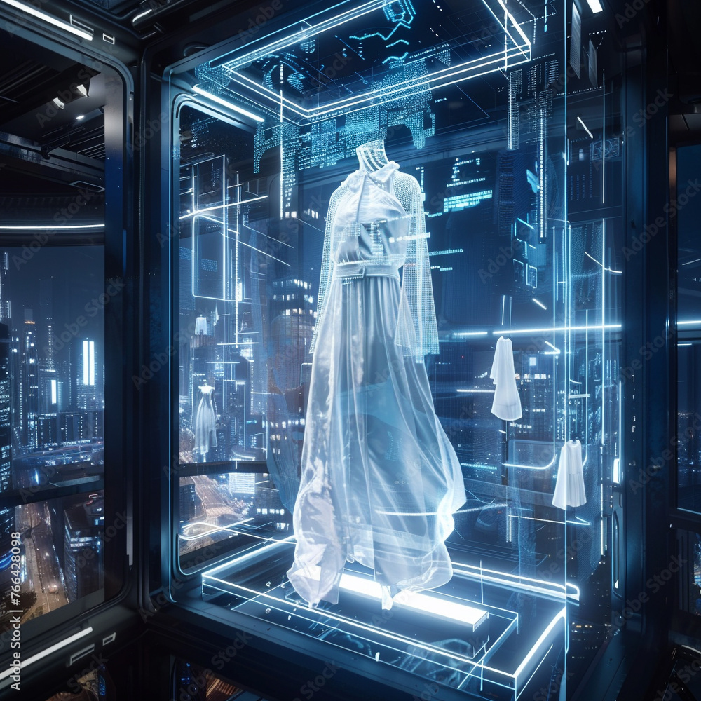 Innovative digital fashion studio, 3D holographic clothing exhibits ...