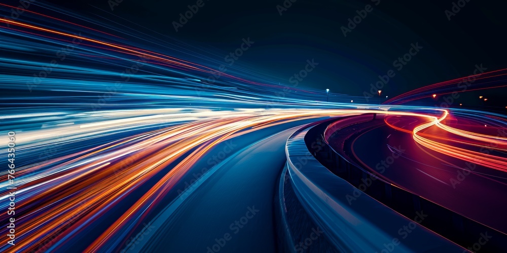 Car motion trails. Speed light streaks background with blurred fast ...