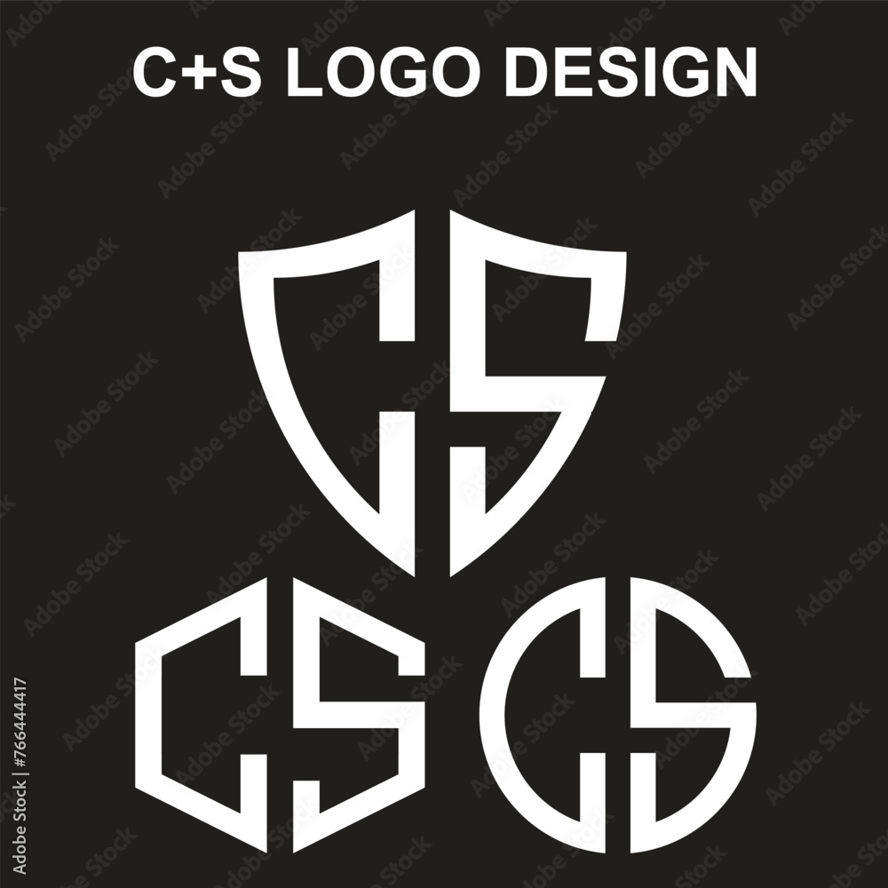 CS HCD letter logo design with black background in illustrator. Vector ...