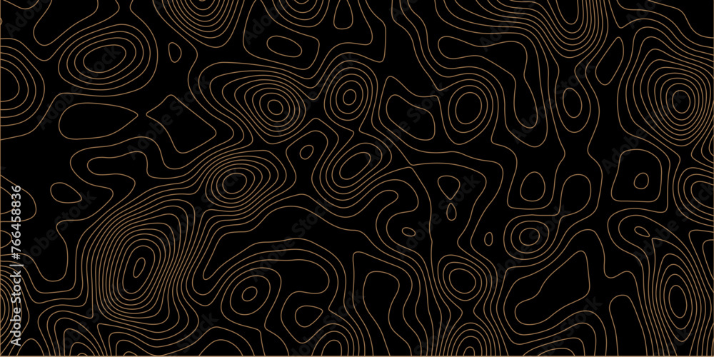 Black wavy paper curve relief abstract topographic map background ...