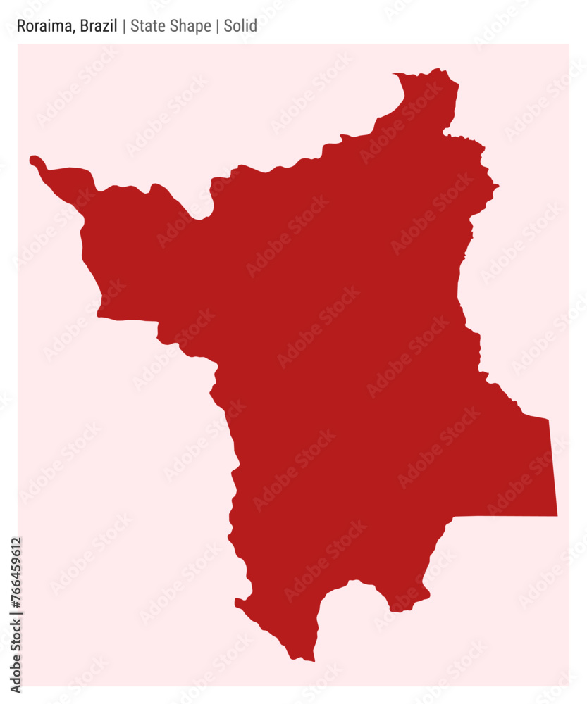 Roraima, Brazil. Simple vector map. State shape. Solid style. Border of Roraima. Vector ...