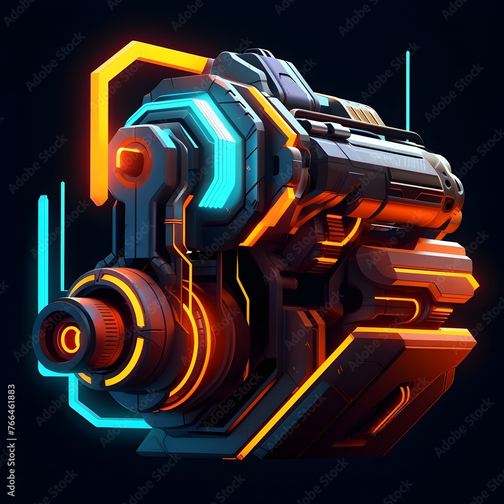 Neon Glowing Robot: A Stunning Geometric-style of a Futuristic Machine ...