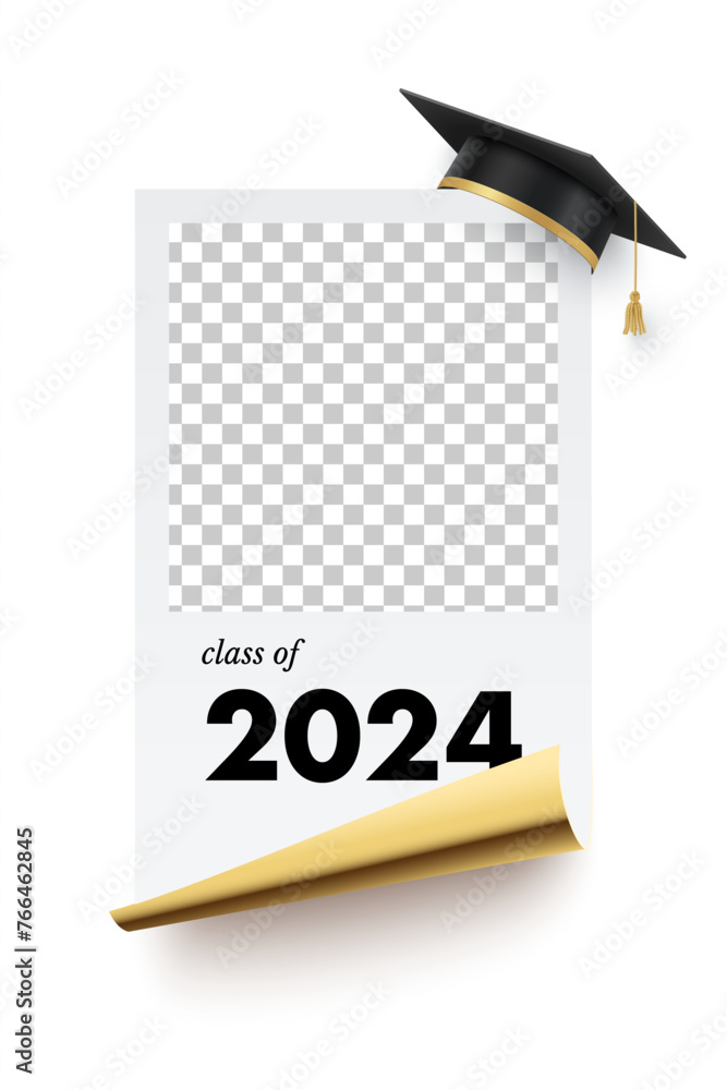 Class of 2024 congratulations for graduates vector illustration. Degree ...