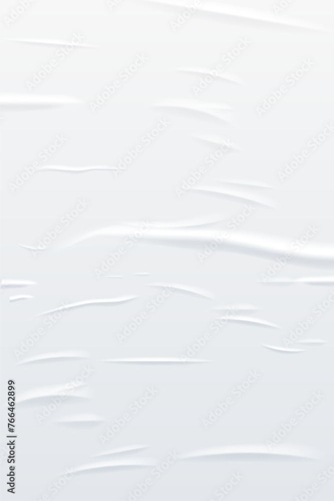 Glued white vertical rectangle paper sheet. Vector isolated realistic ...