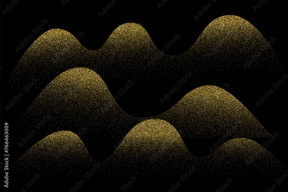 Wave grain stipple golden pattern background. Gold noise dotwork ...