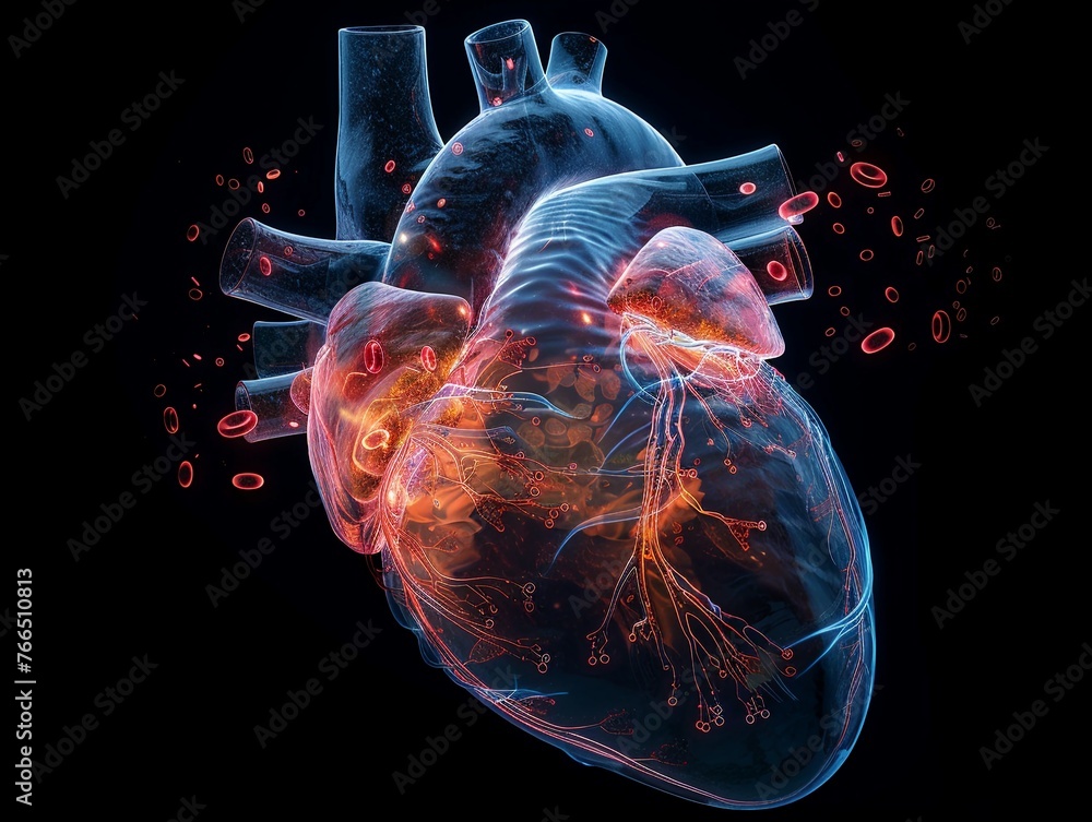 Visualize the pumping action of the heart and the flow of Red cell ...