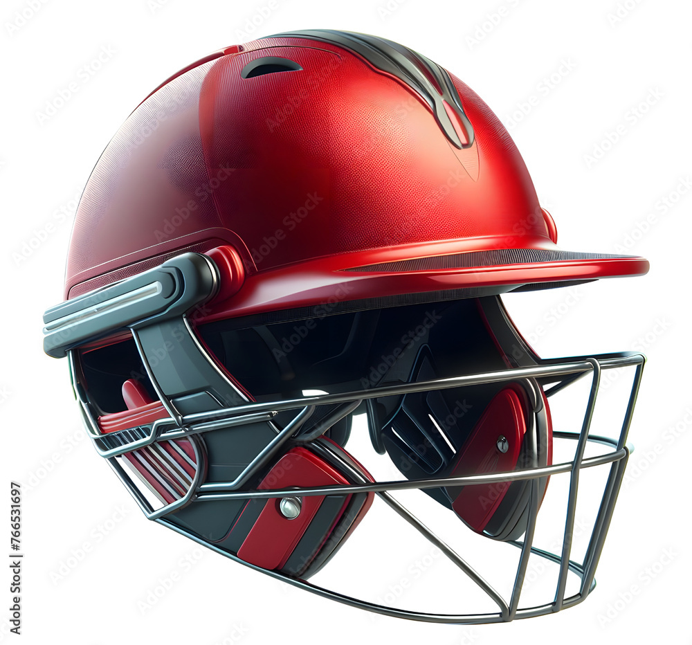 Red color cricket helmet png cricket headgear png cricket safety guard ...