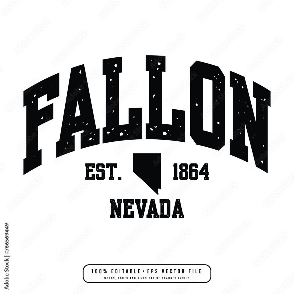Fallon text effect vector. Editable college t-shirt design printable ...