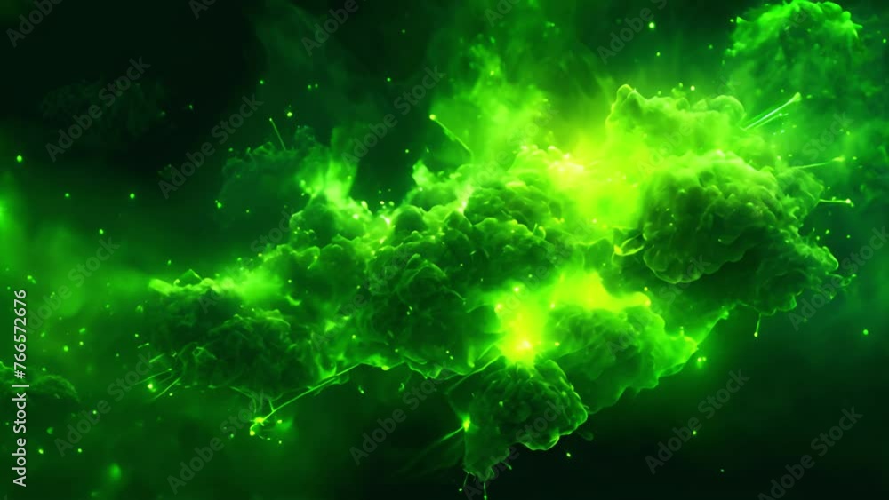 Green toxic poison animated bacteria cell and virus microscope 3d ...