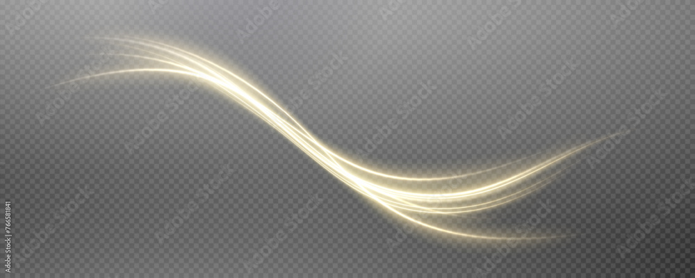 Vector png background with gold glowing lines. Gold glowing lines of ...