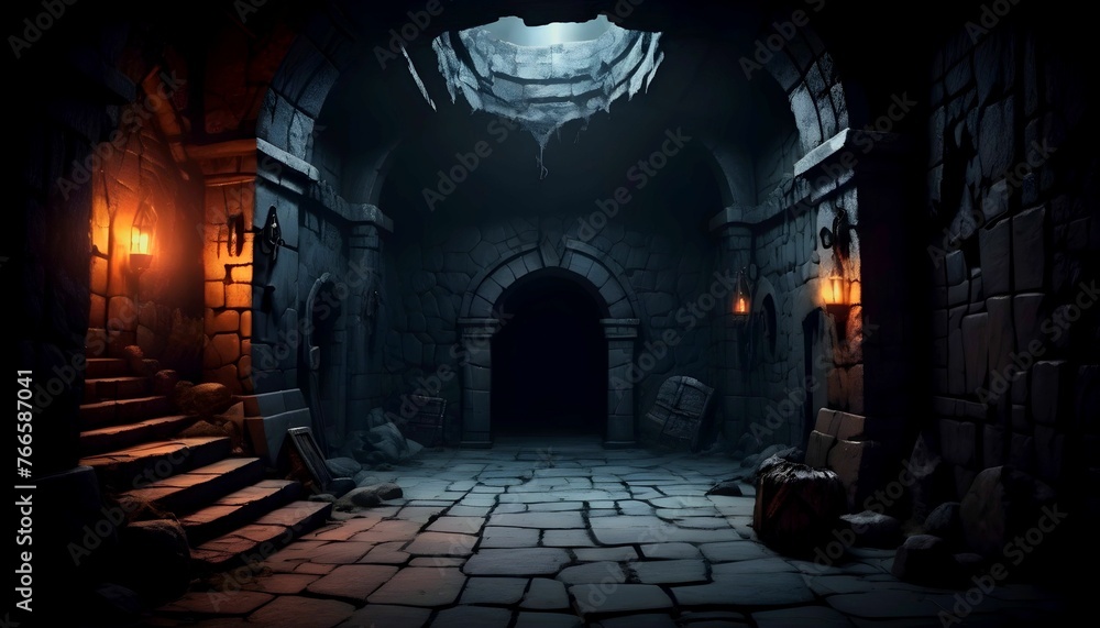 Underground dungeon, fantasy adventure tabletop role play game setting ...