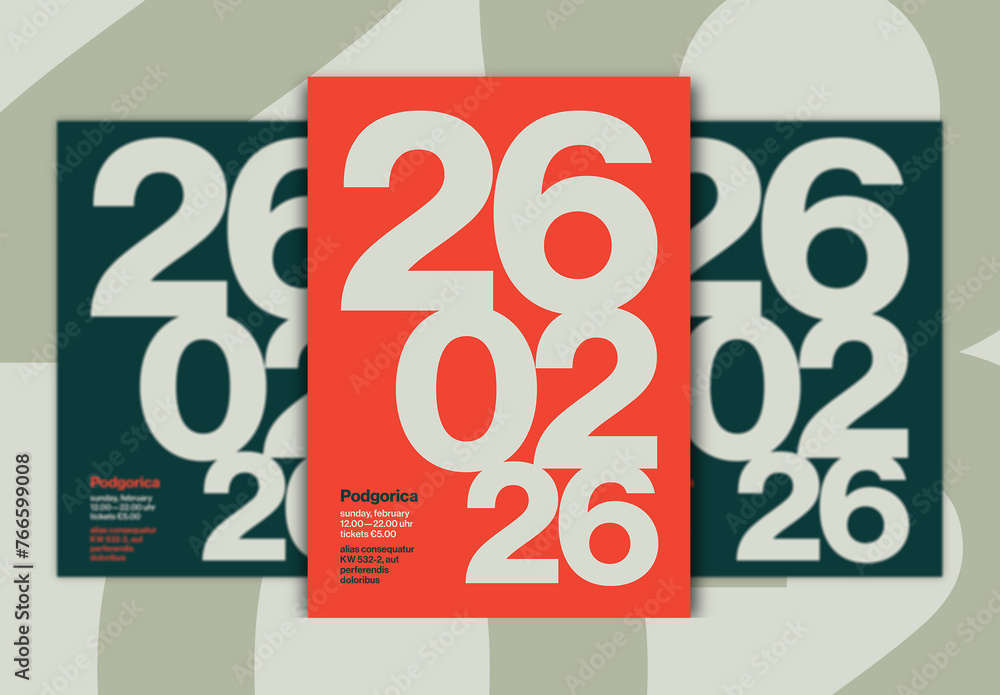 Minimalist Typography Event Poster Design Layout Stock Template | Adobe ...