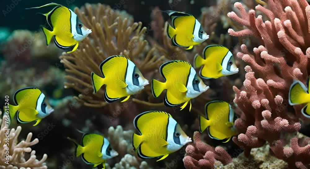 various types of tropical fish swim in the coral reef Stock Video ...