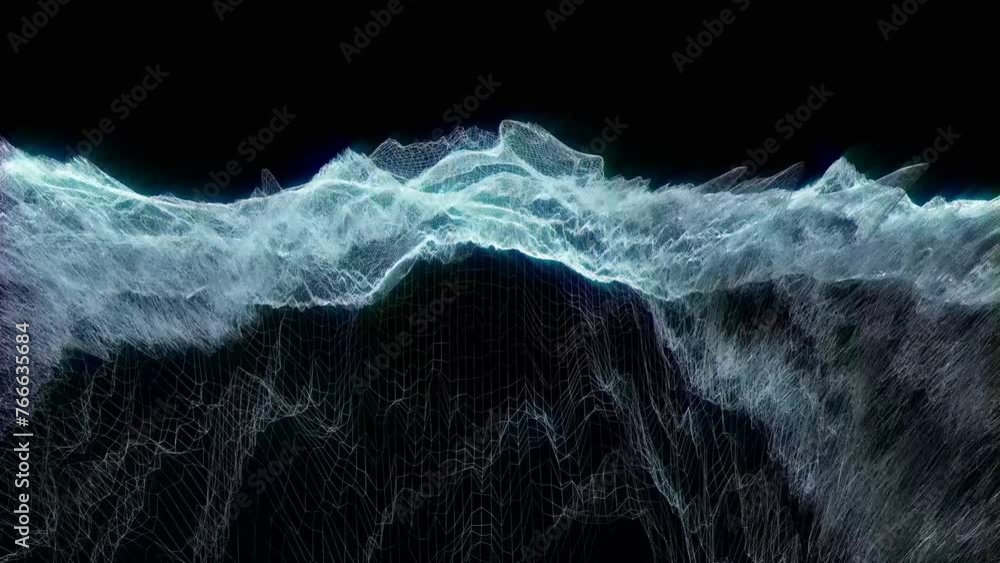 Abstract background with lines as spikes and peaks. Audio spectrum wave ...