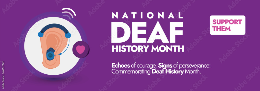 National Deaf History Month. Deaf History Month celebration cover ...
