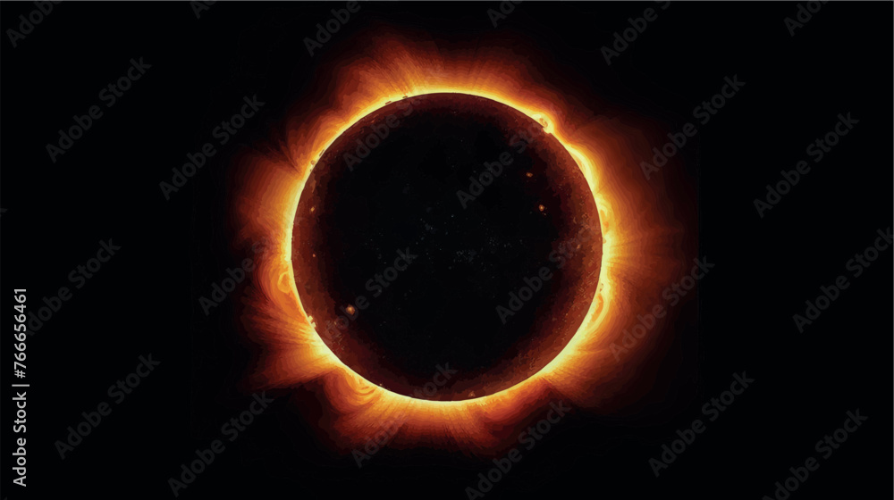 Solar eclipse is an astronomical phenomenon. Realistic illustration of ...