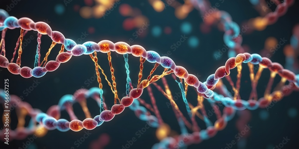 Microscopic Marvel, DNA Close-Up. A highly magnified image of a DNA ...