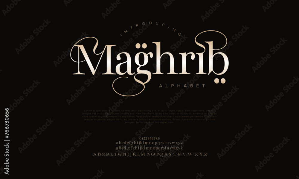 Maghrib premium luxury arabic alphabet letters and numbers. Elegant ...