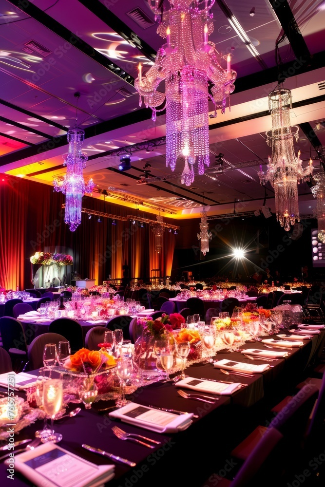 A gala dinner reception at a corporate event, Generative AI Stock Photo ...
