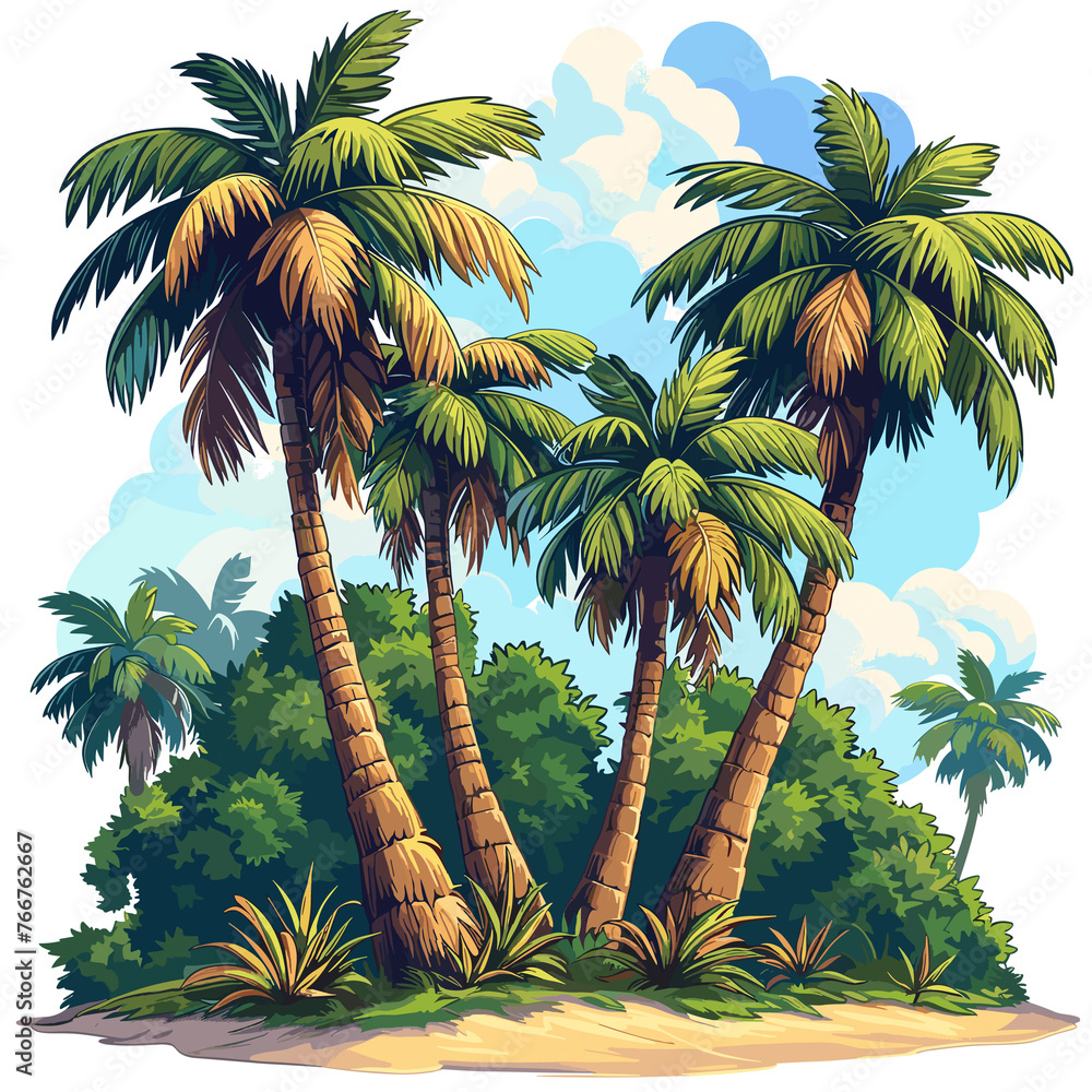 Walking Palms Cartoon Icon, isolated on transparent background, HD, PNG ...