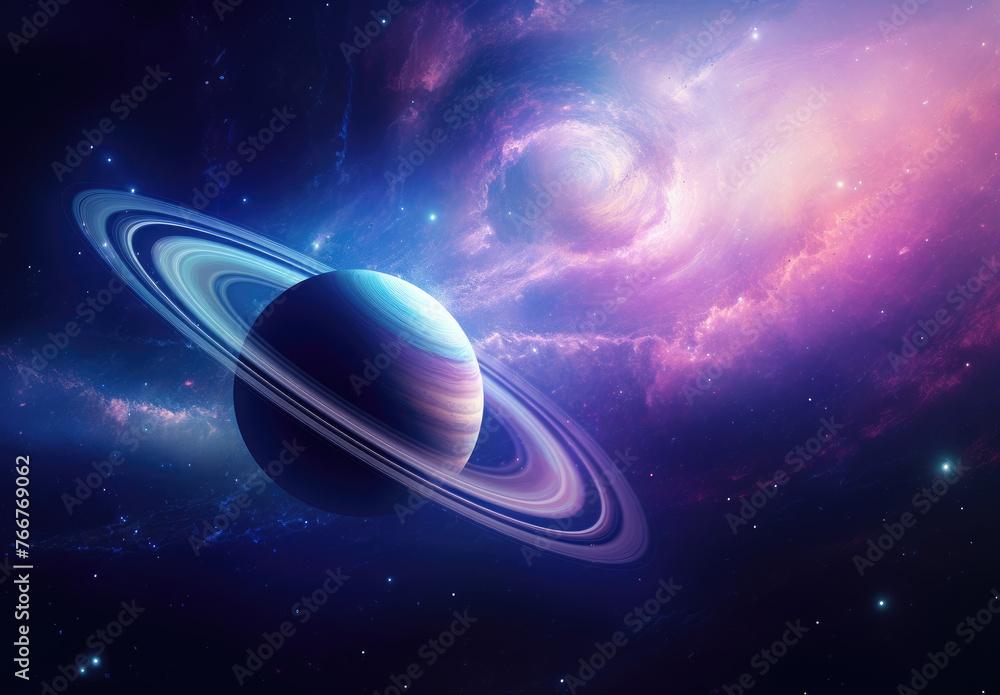 Saturnus planet with rings, planet of solar system, on the space ...